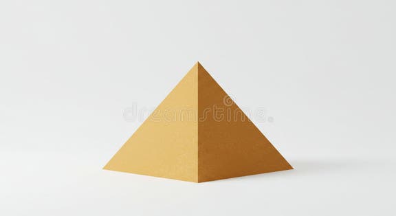 A 3D-rendered Image of a Simple, Golden Pyramid Set Against a Plain ...