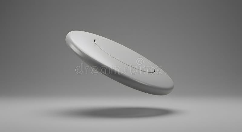 A Minimalist 3D Render of a Sleek, Grey Disc Floating in a Studio ...