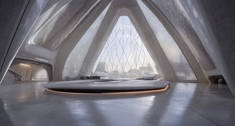 A 3D Rendered Image of a Triangular Spaceship S Corridor Showcases a ...