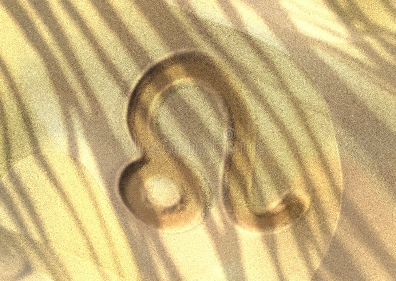 Astrology Symbol Drawn on Sand - Leo Stock Illustration - Illustration ...