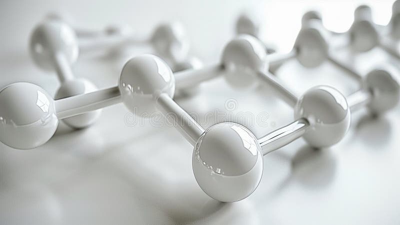 Sleek White Molecular Structure Model Stock Illustration - Illustration ...