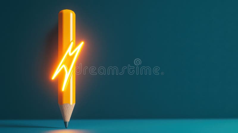 Fast Smart Service Network Connection Glowing Pencil Lightning Bolt ...