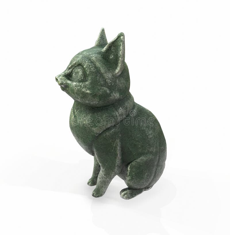3D Rendered Images of Cat Statue Stock Illustration - Illustration of ...