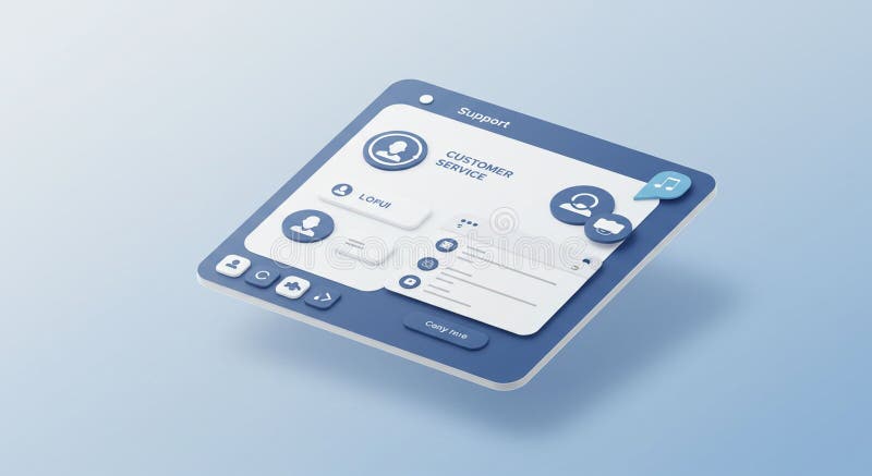 A 3D-rendered Interface Displaying a Customer Service Dashboard. the ...