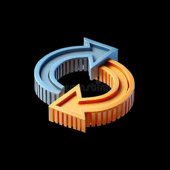 3D Rendered Intertwined Arrows Symbolizing Continuous Process Stock ...