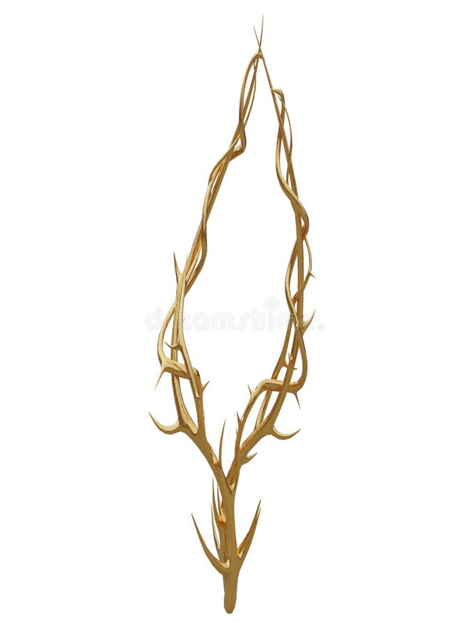 3D Rendered Isolated Golden Vine with Thorns Stock Illustration ...