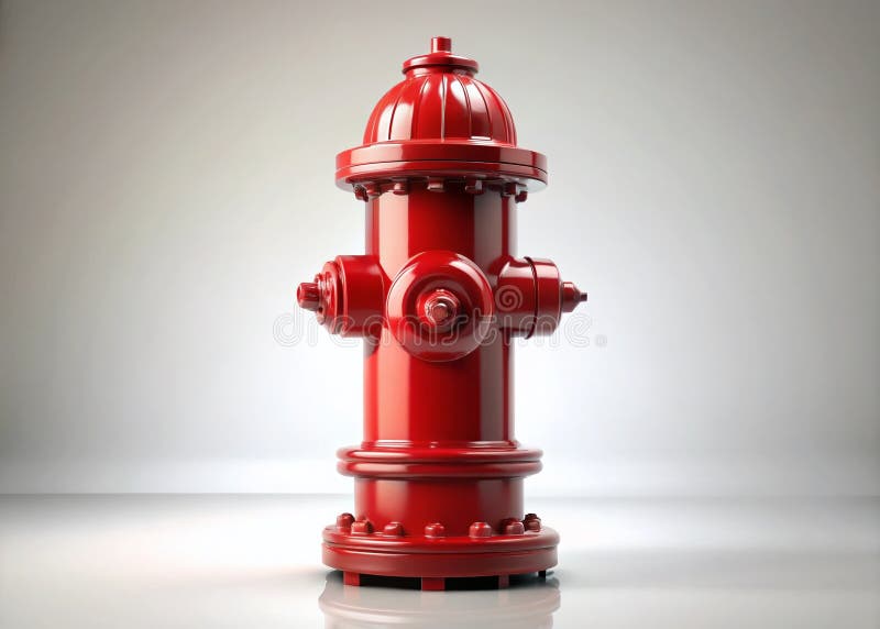 3D Rendered Isolated Red Fire Hydrant a Detailed Visual for Public ...