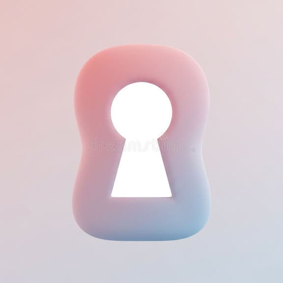 A 3D-rendered Keyhole Shape with Smooth, Rounded Edges, Displaying a ...