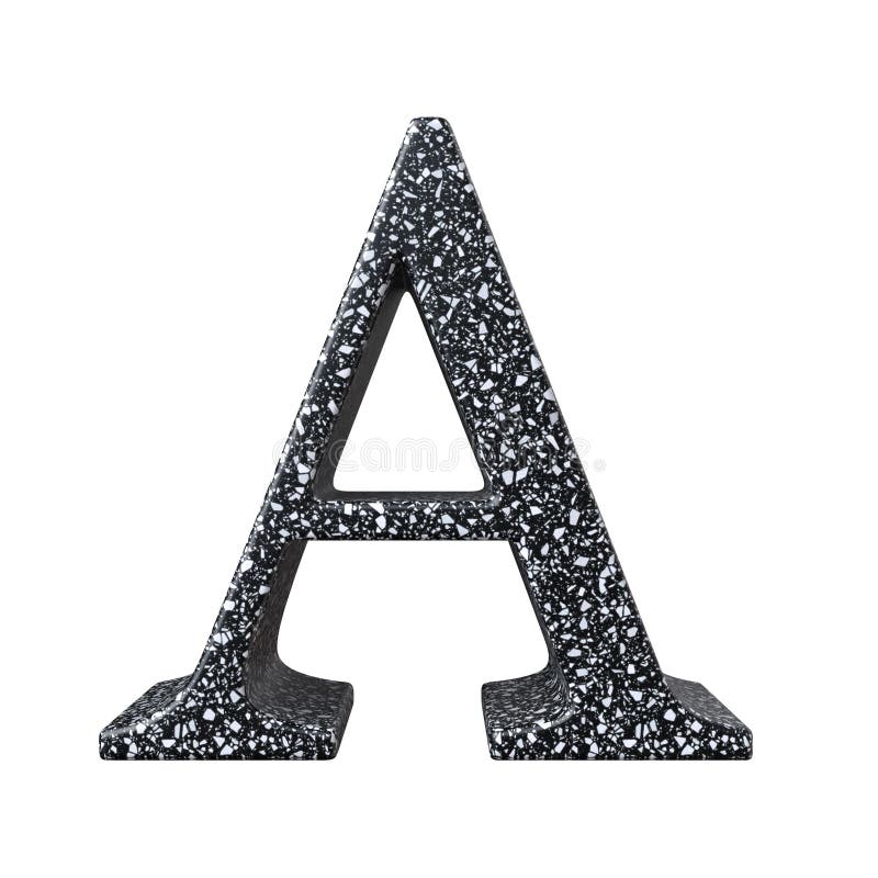 3D Rendered a Letter of Granite Material Isolated on the White ...