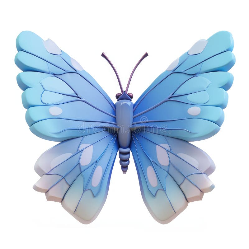 Stunning Light Blue 3D Butterfly with Delicate Wings Stock Illustration ...