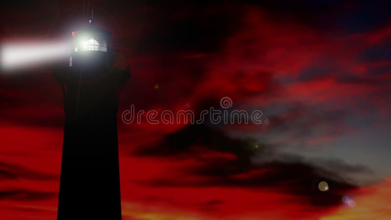 3D Rendered Lighthouse at Sunset Animation Stock Footage - Video of ...