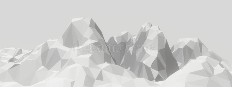 3D Low Polygon Ice Mountain Stock Illustration - Illustration of stone ...