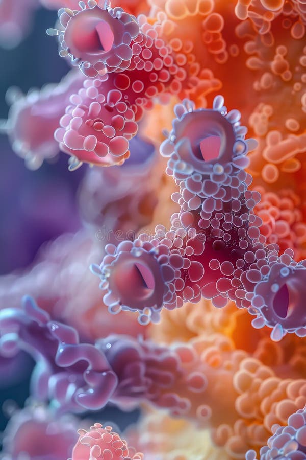 3D Rendered Macro View of Bacillus Bacteria with Emphasis on Texture ...