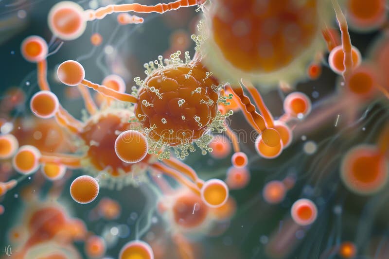 3D Rendered Macro View of Bacillus Bacteria with Emphasis on Texture ...