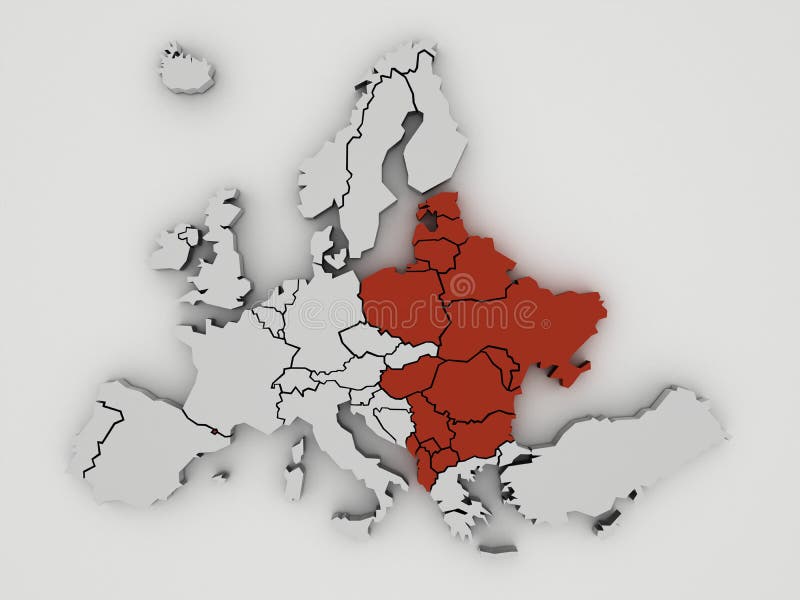 Europe Map - 4 Bright Color Scheme. High Detailed Political Map of ...
