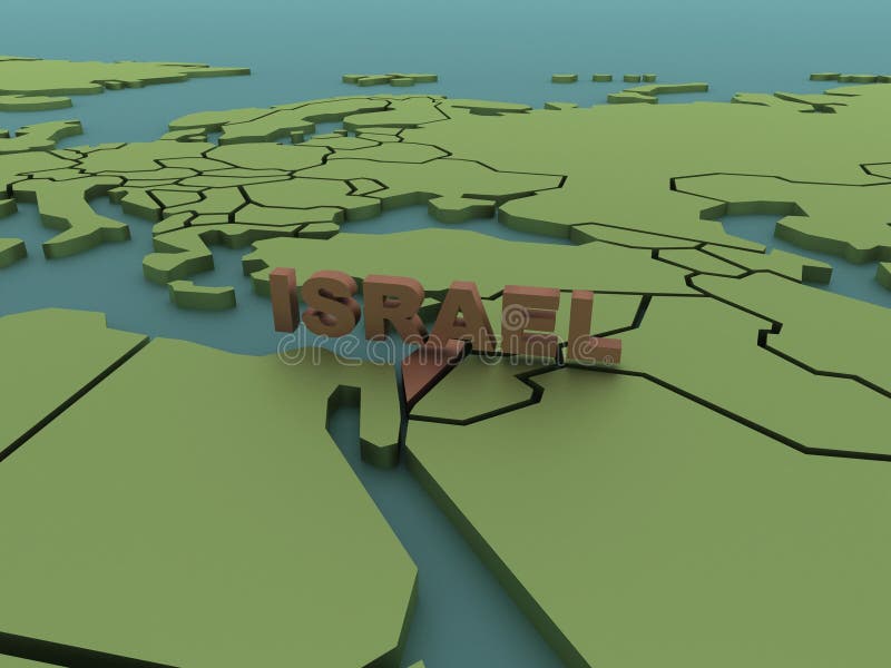 israel on map of middle east