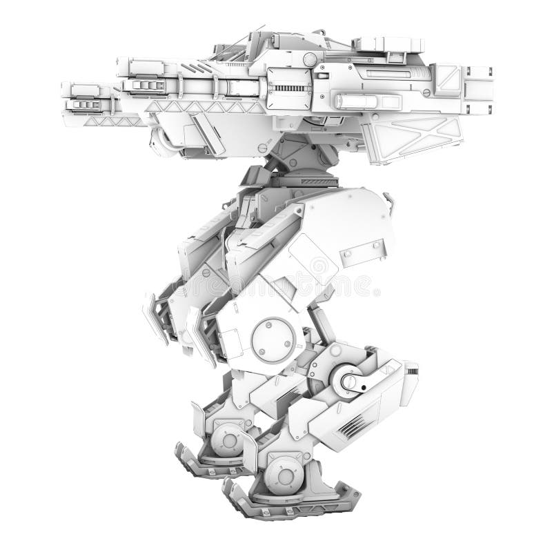 3d Rendered Mech Isolated Background Stock Illustration - Illustration ...