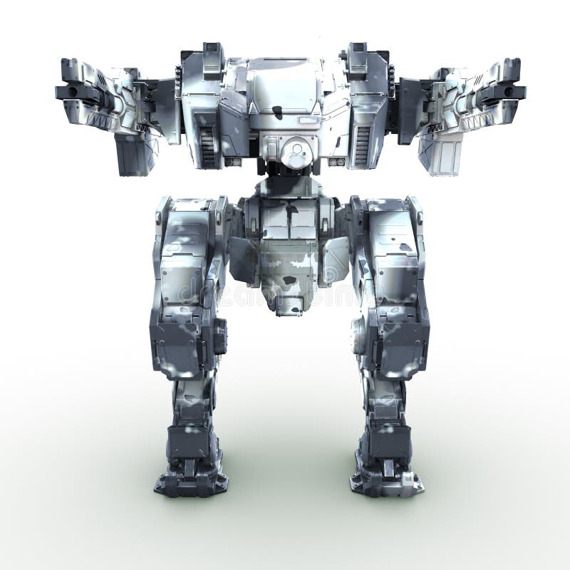 3d Rendered Mech Isolated Background Stock Illustration - Illustration ...