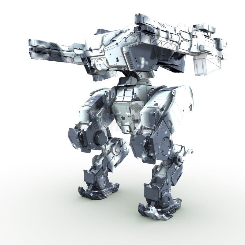 3d Rendered Mech Isolated Background Stock Illustration - Illustration ...
