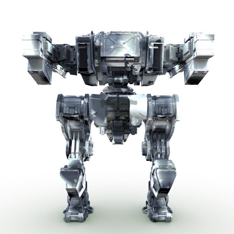 3d Rendered Mech Isolated Background Stock Illustration - Illustration ...