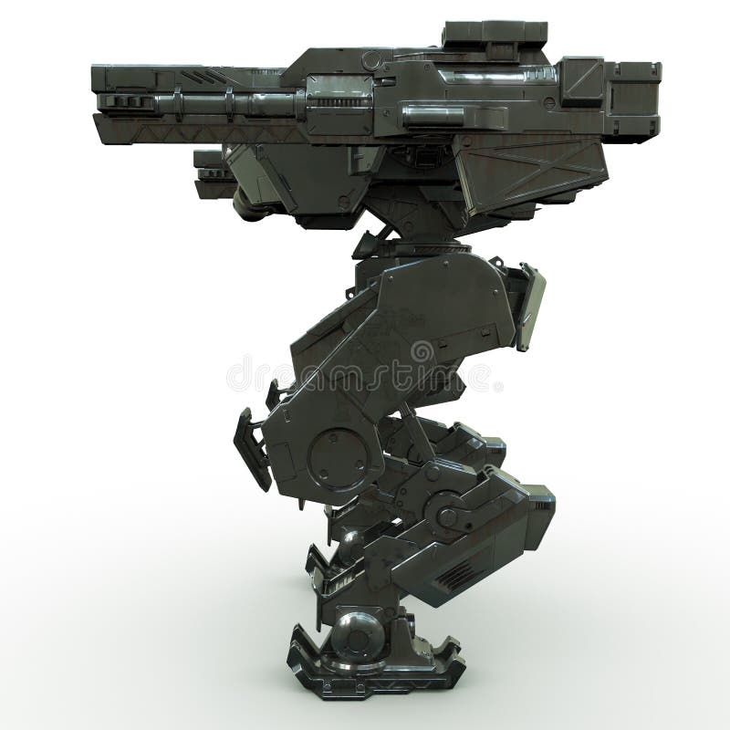 3d Rendered Mech Isolated Background Stock Illustration - Illustration ...
