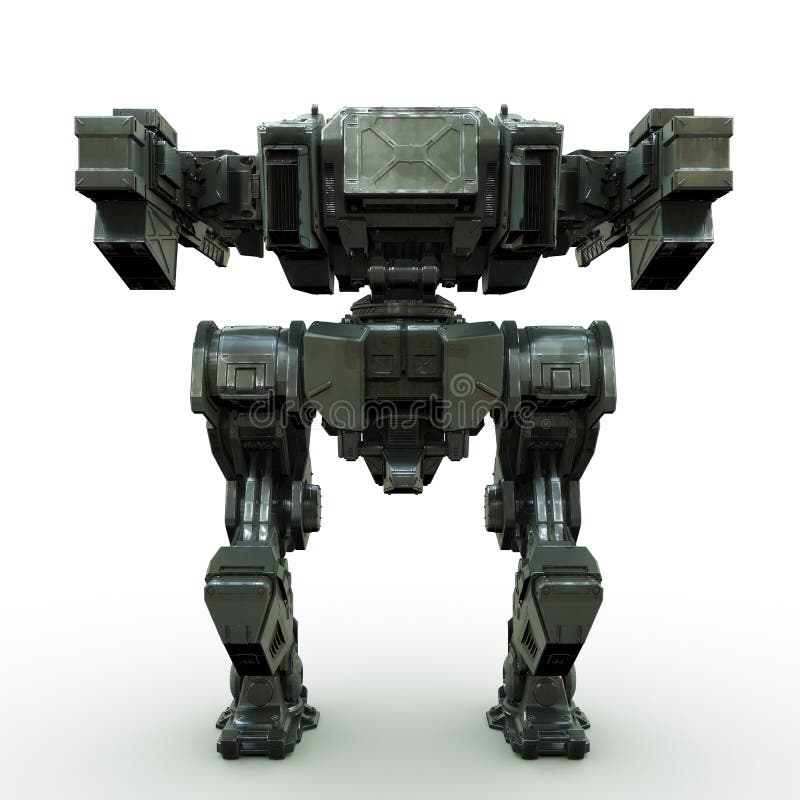 3d Rendered Mech Isolated Background Stock Illustration - Illustration ...