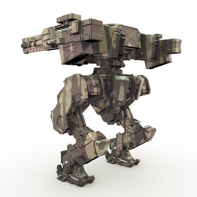 3d Rendered Mech Isolated Background Stock Illustration - Illustration ...