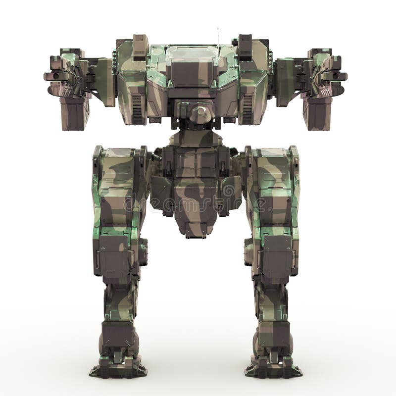 3d Rendered Mech Isolated Background Stock Illustration - Illustration ...