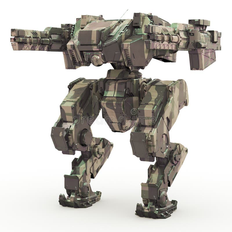 3d Rendered Mech Isolated Background Stock Illustration - Illustration ...