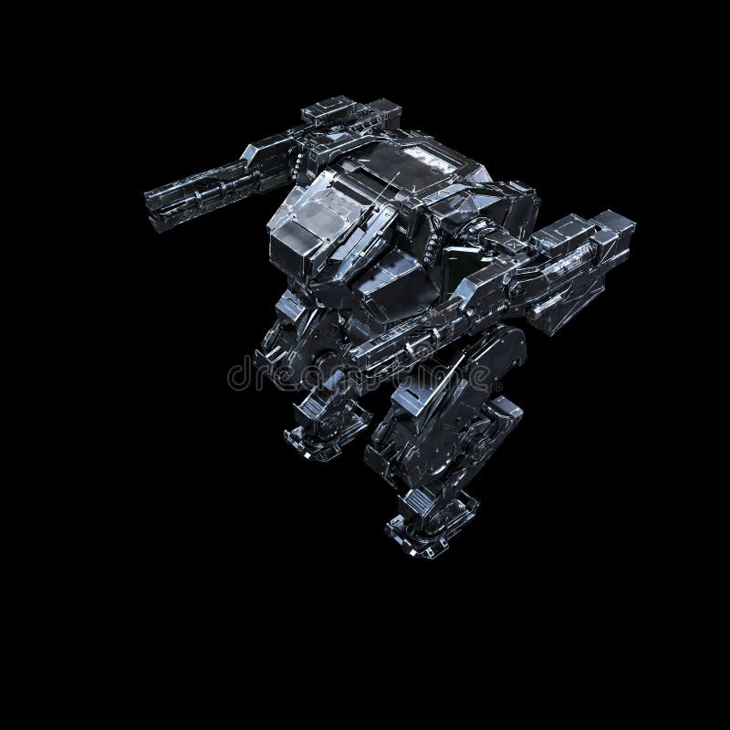 3d Rendered Mech Isolated Background Stock Illustration - Illustration ...