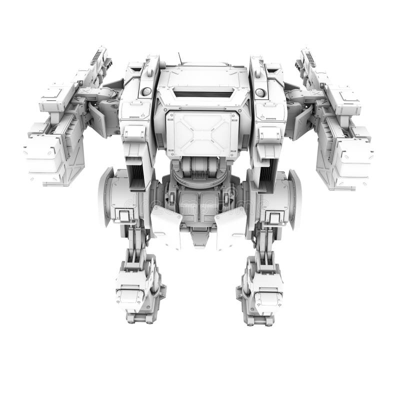 3d Rendered Mech Isolated Background Stock Illustration - Illustration ...