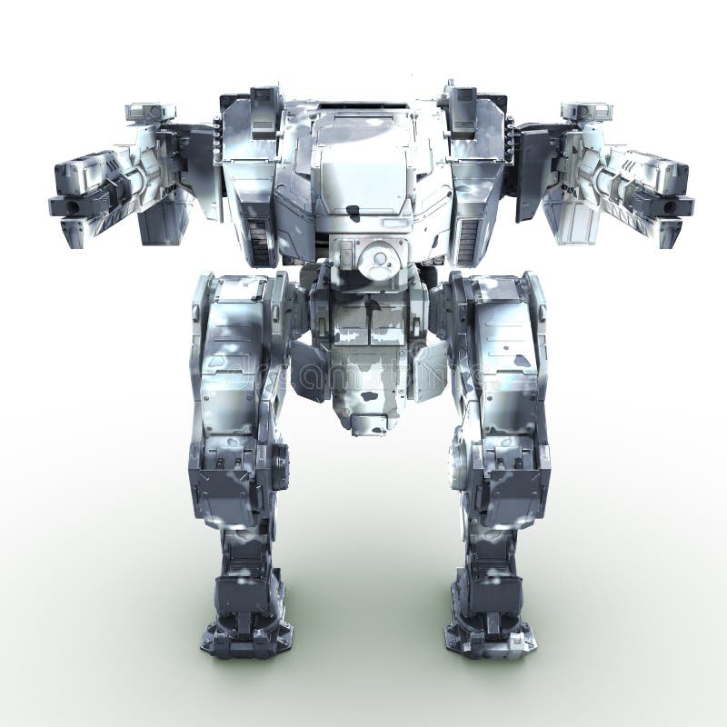 3d Rendered Mech Isolated Background Stock Illustration - Illustration ...