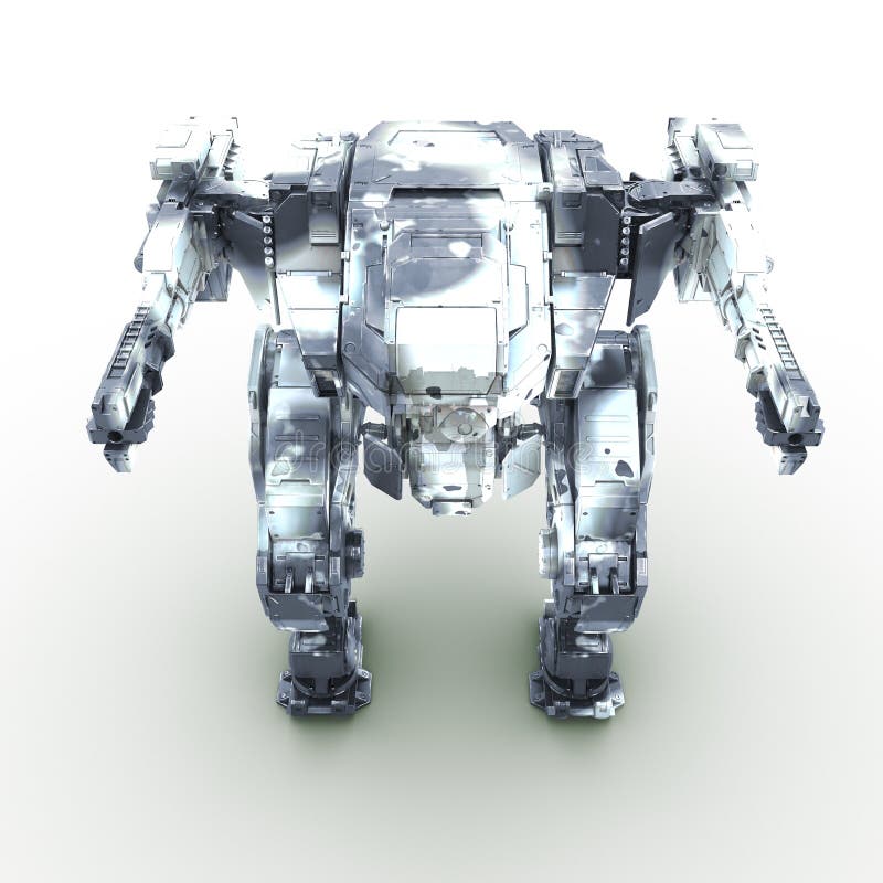 3d Rendered Mech Isolated Background Stock Illustration - Illustration ...