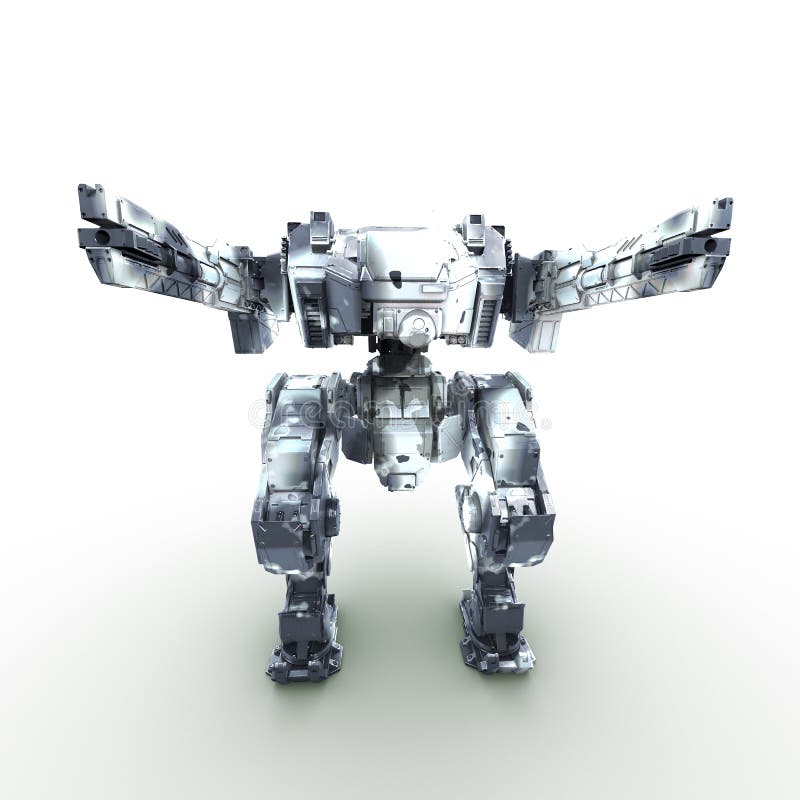 3d Rendered Mech Isolated Background Stock Illustration - Illustration ...