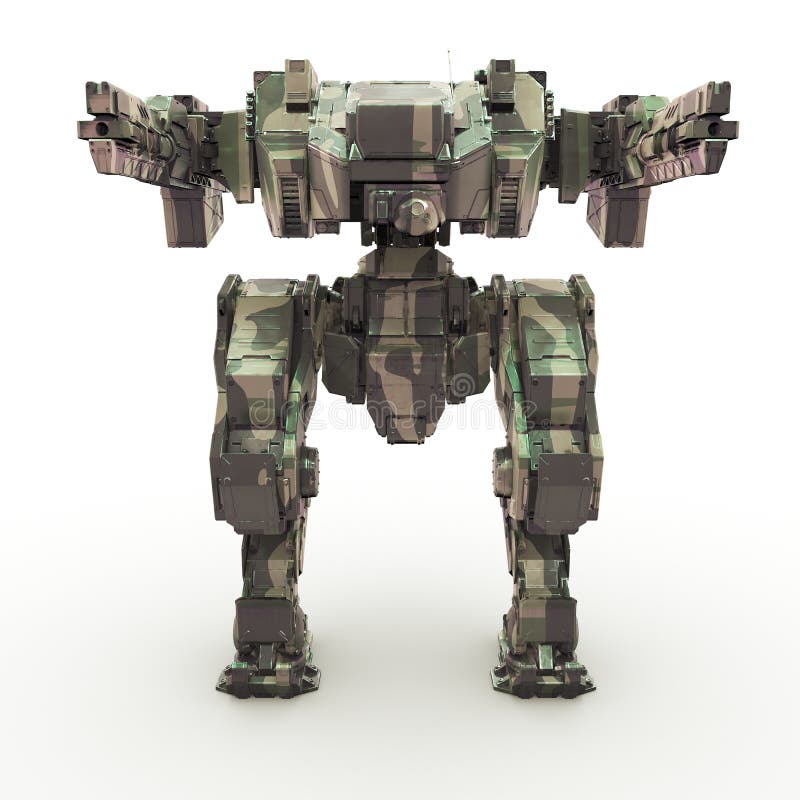 3d Rendered Mech Isolated Background Stock Illustration - Illustration ...
