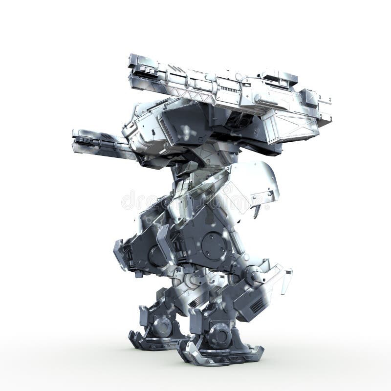3d Rendered Mech Isolated Background Stock Illustration - Illustration ...