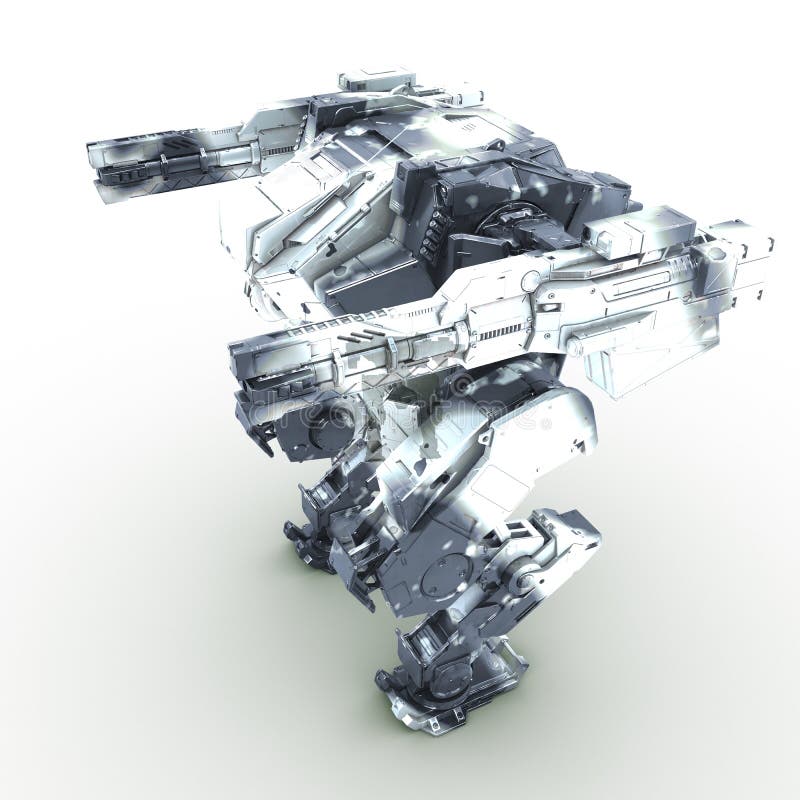 3d Rendered Mech Isolated Background Stock Illustration - Illustration ...