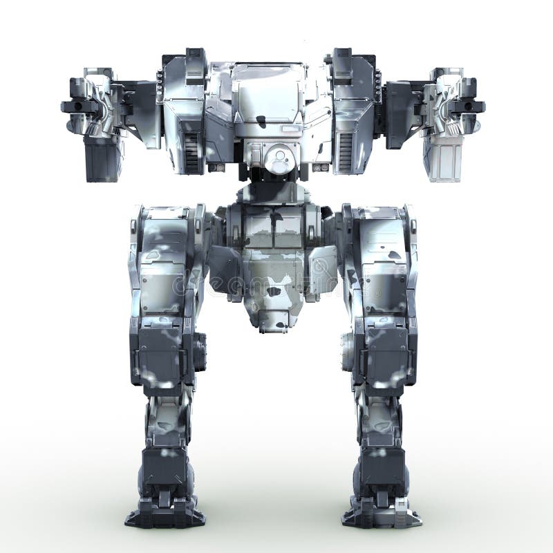 3d Rendered Mech Isolated Background Stock Illustration - Illustration ...