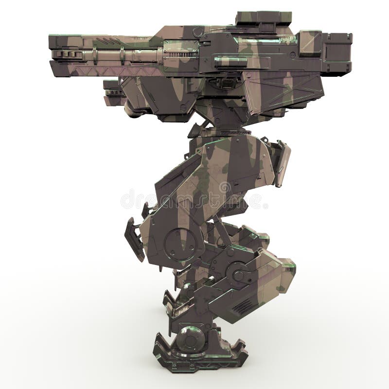 3d Rendered Mech Isolated Background Stock Illustration - Illustration ...