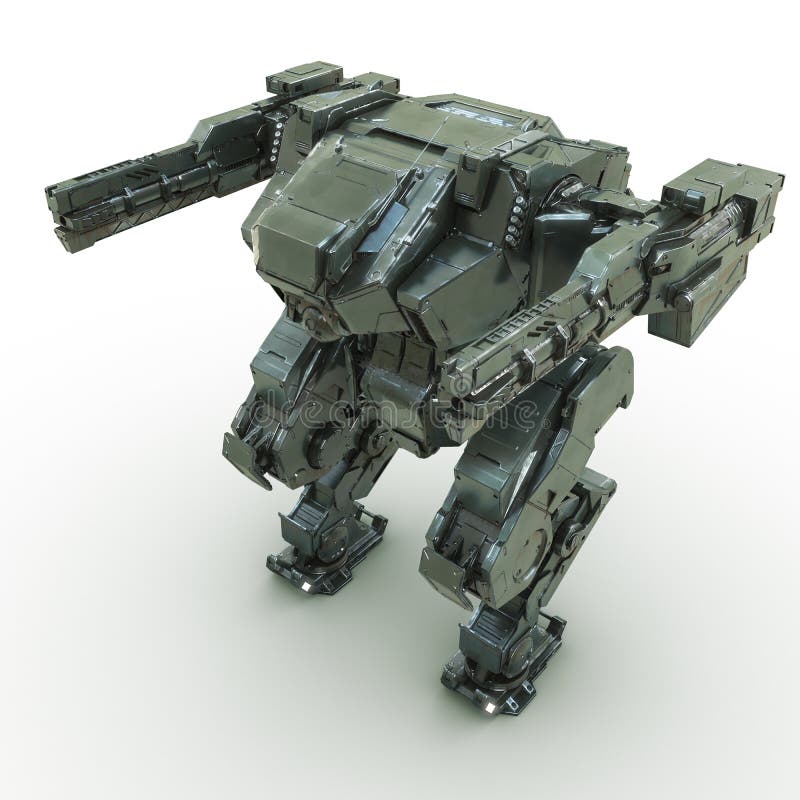 3d Rendered Mech Isolated Background Stock Illustration - Illustration ...