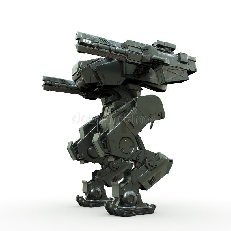3d Rendered Mech Isolated Background Stock Illustration - Illustration ...