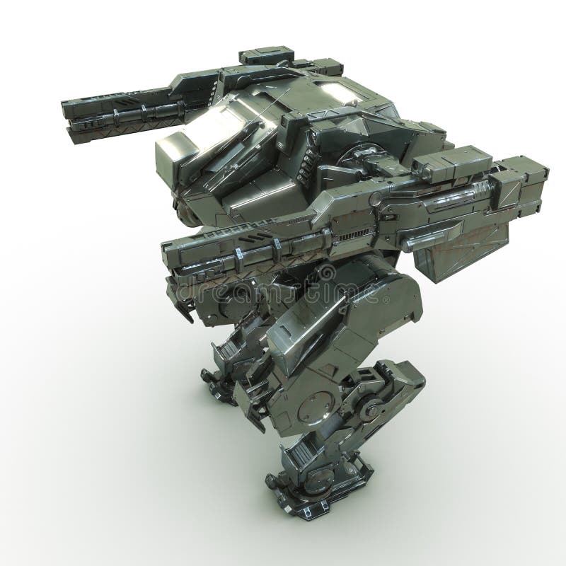 3d Rendered Mech Isolated Background Stock Illustration - Illustration ...