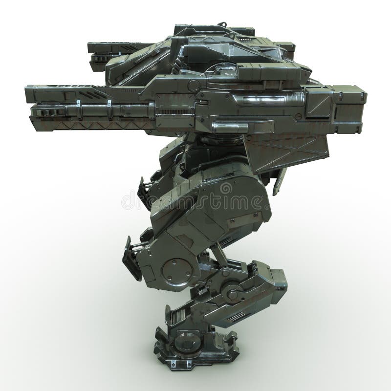 3d Rendered Mech Isolated Background Stock Illustration - Illustration ...