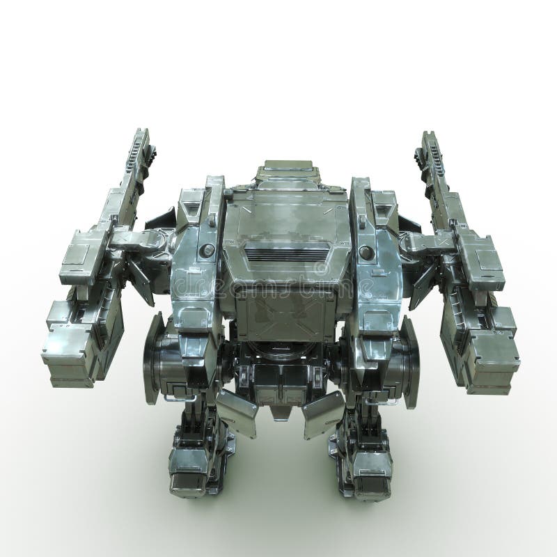 3d Rendered Mech Isolated Background Stock Illustration - Illustration ...