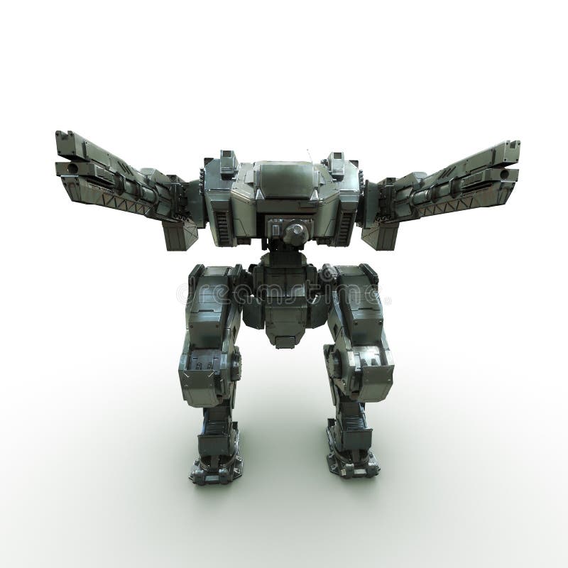 3d Rendered Mech Isolated Background Stock Illustration - Illustration ...