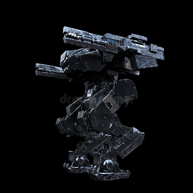 3d Rendered Mech Isolated Background Stock Illustration - Illustration ...
