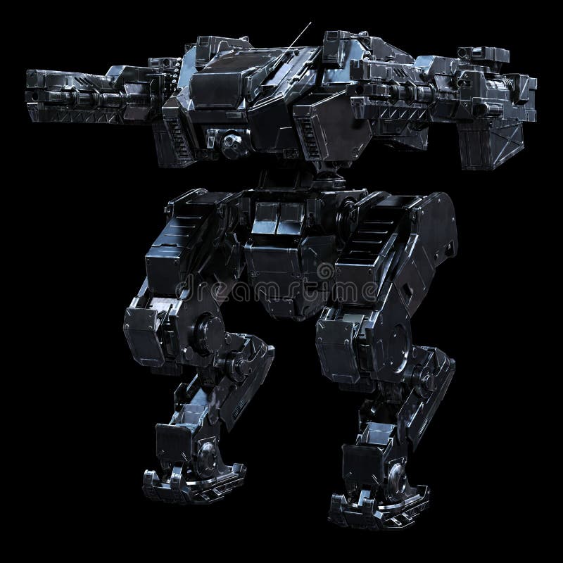 3d Rendered Mech Isolated Background Stock Illustration - Illustration ...