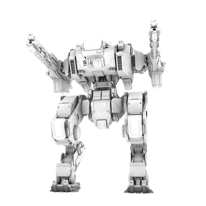 3d Rendered Mech Isolated Background Stock Illustration - Illustration ...