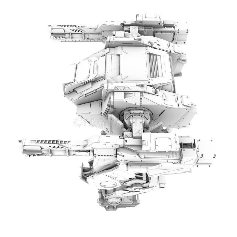 3d Rendered Mech Isolated Background Stock Illustration - Illustration ...