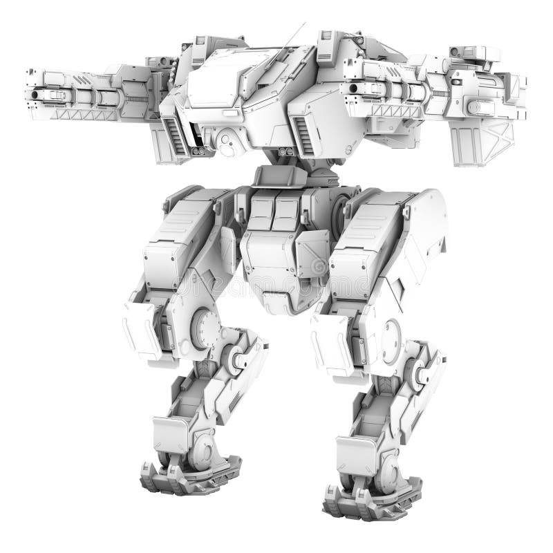 3d Rendered Mech Isolated Background Stock Illustration - Illustration ...